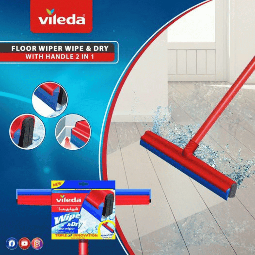 Fattal Online - Buy Vileda Floor Wiper 2in1 Wipe & Dry with Handle ...