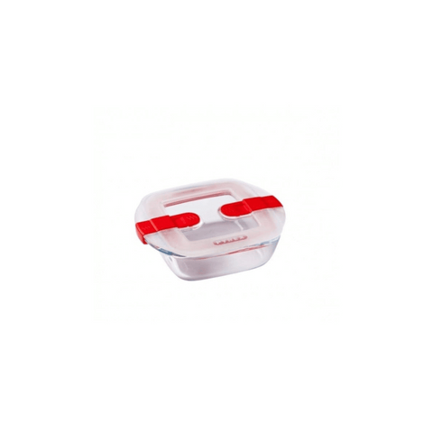 Fattal Online - Buy Pyrex Cook & Heat Glass Square Dish With Lid, 0.35L ...